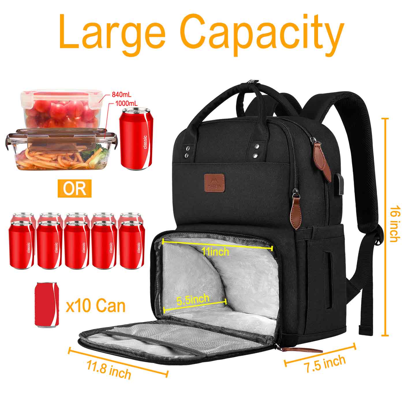 Matein Lunch Box Backpack Lunch Bag
