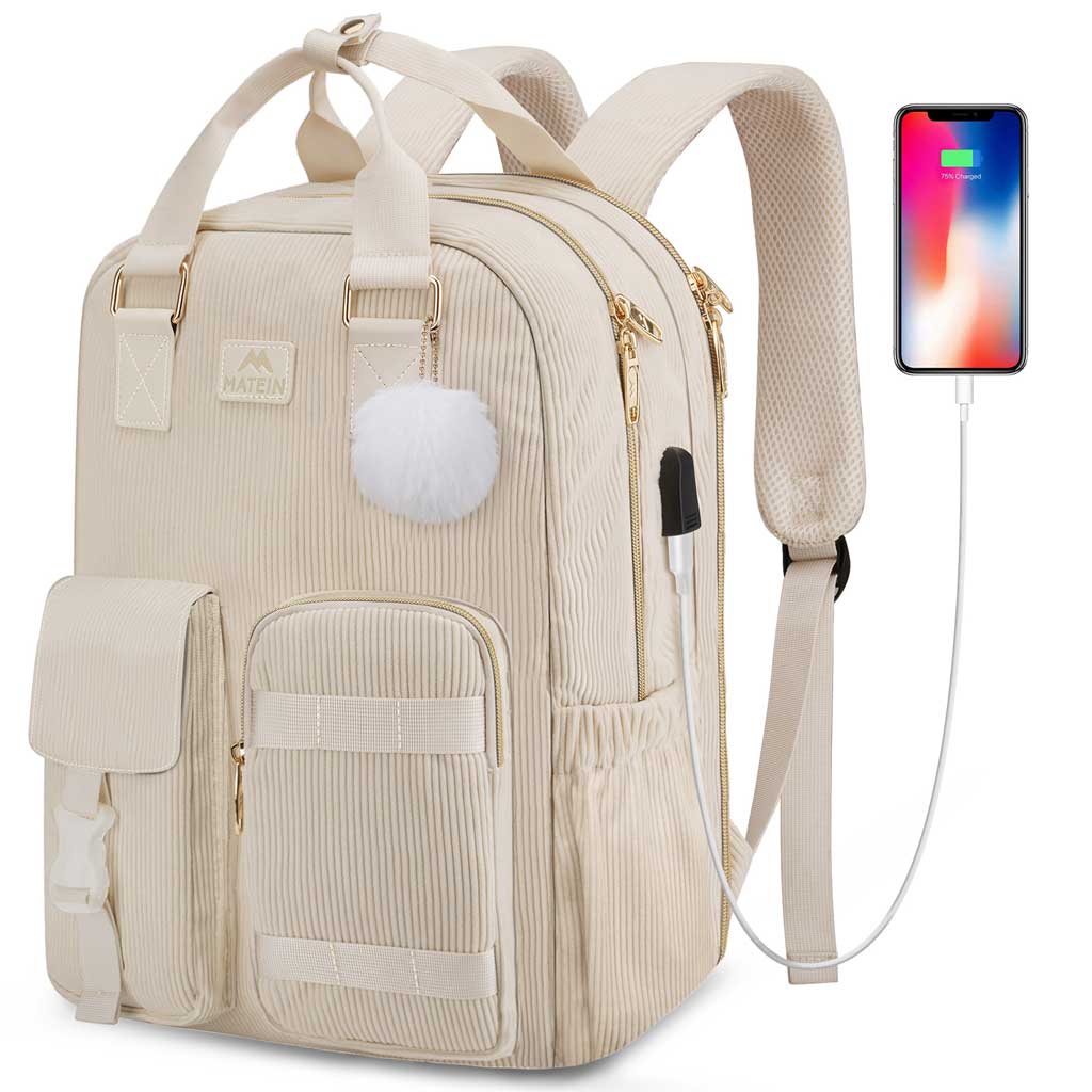 MATEIN Corduroy Laptop Backpack for Women